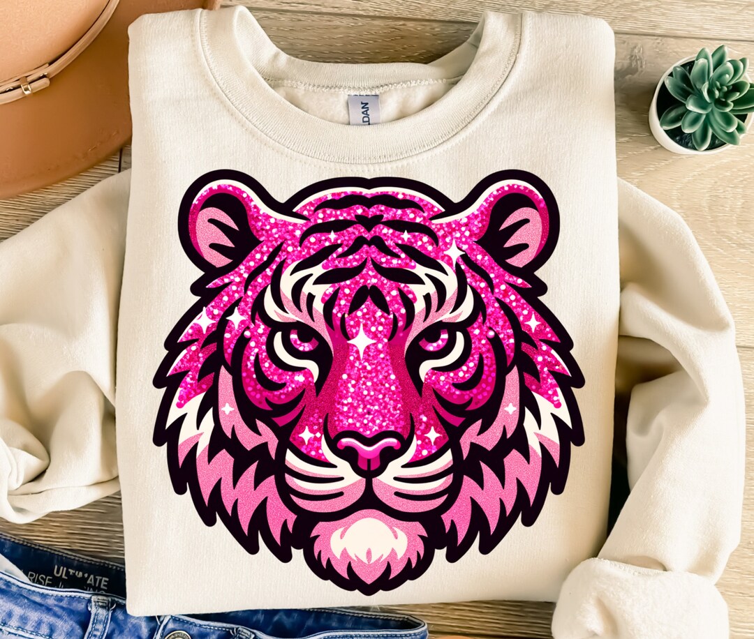 Sparkly Tiger Png, Sublimation Design, Pink Glitter Tiger Png, Mascot ...