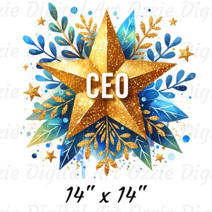 CEO Png, Sublimation Design, Gold Star Clipart, Boss Digital Image ...