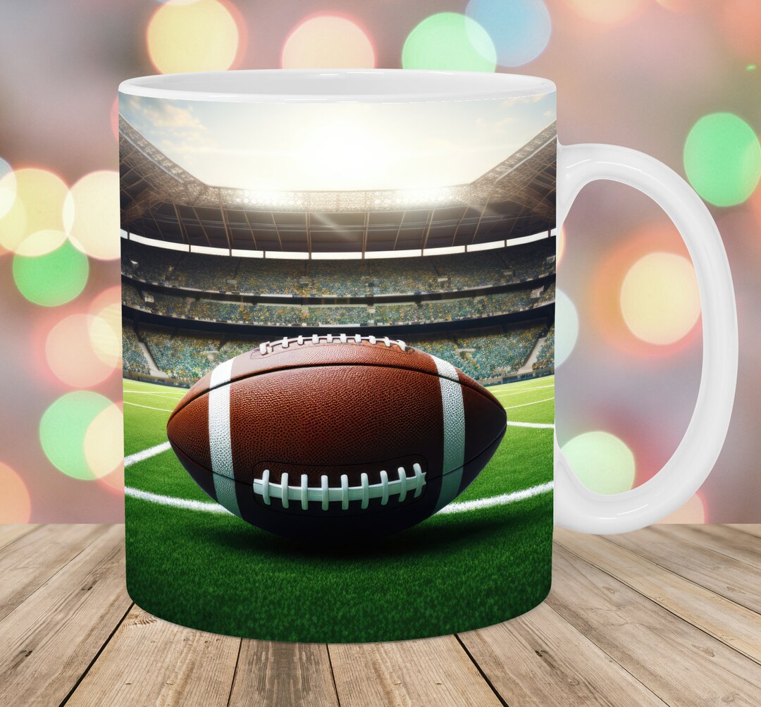 3D American Football Mug Wrap, 11oz and 15oz Mug Template, Mug ...
