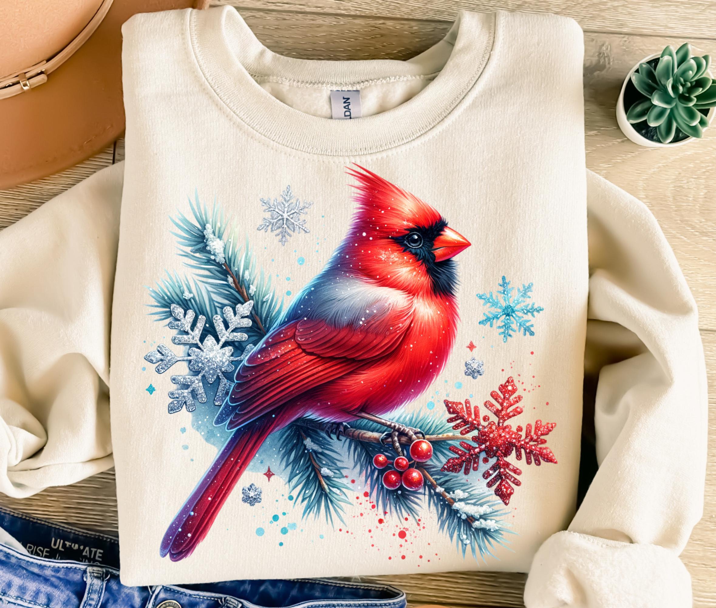 Red Cardinal Png, Sublimation Design, Winter Bird Png, Merry Christmas ...