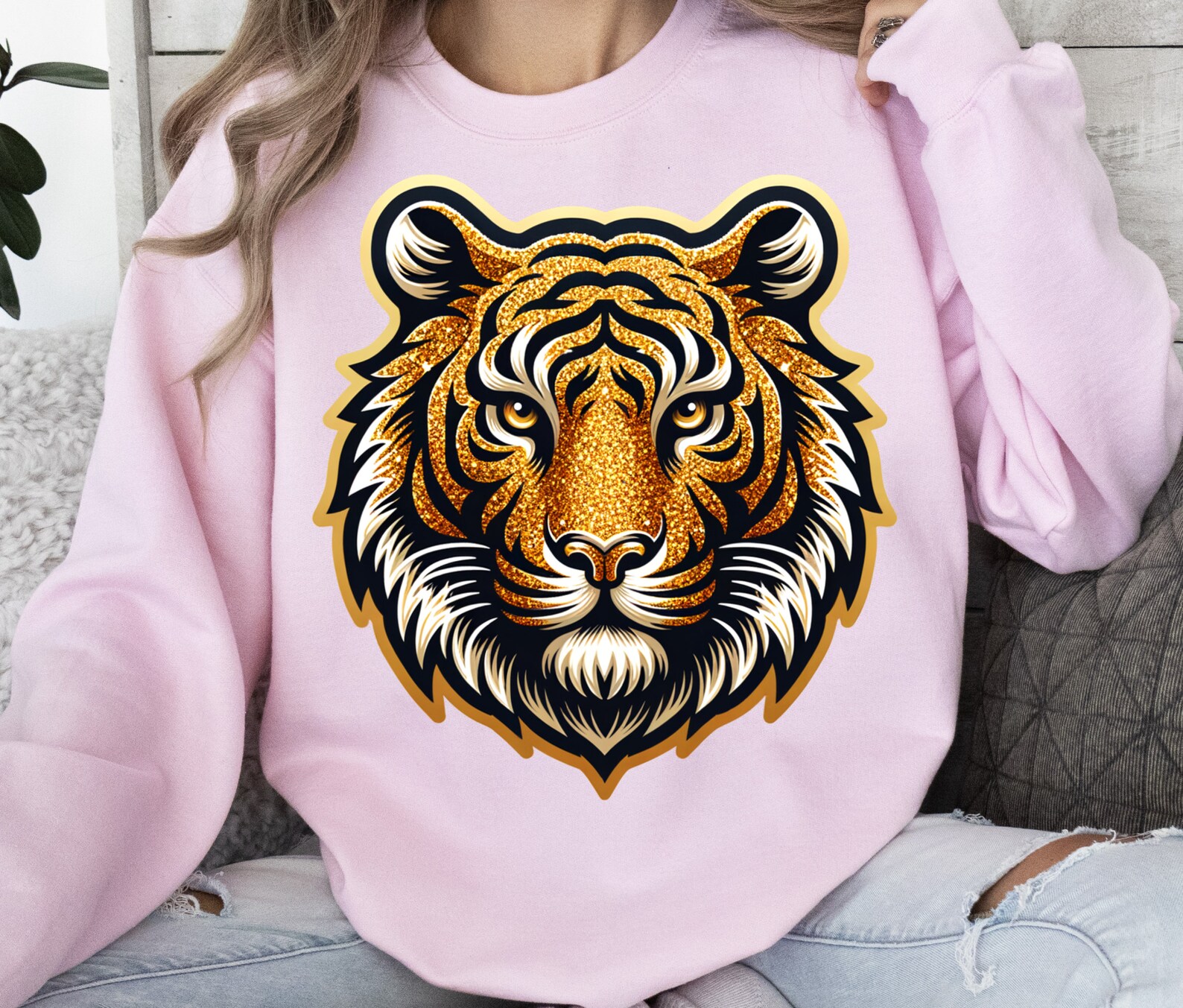 Sparkly Tiger Png, Sublimation Design, Gold Tiger Png, Mascot Png ...