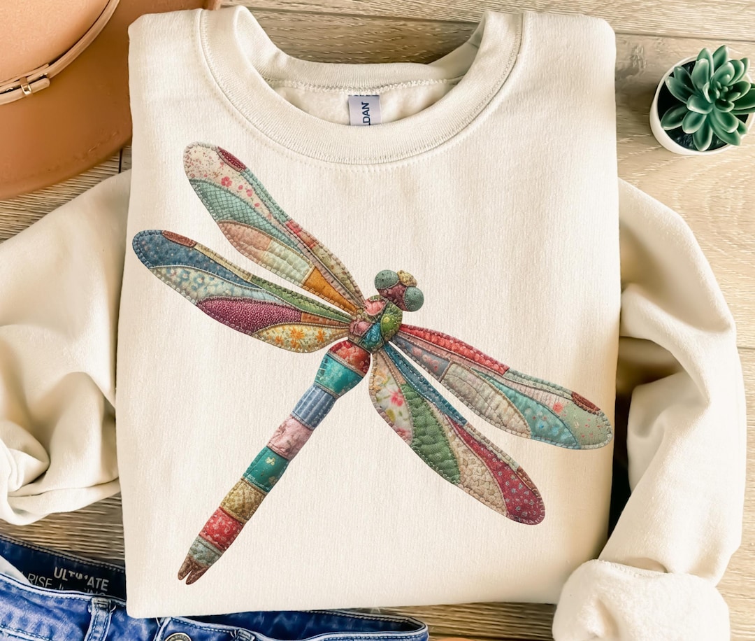 Patchwork Dragonfly Png, Sublimation Design, Retro Dragonfly Png ...