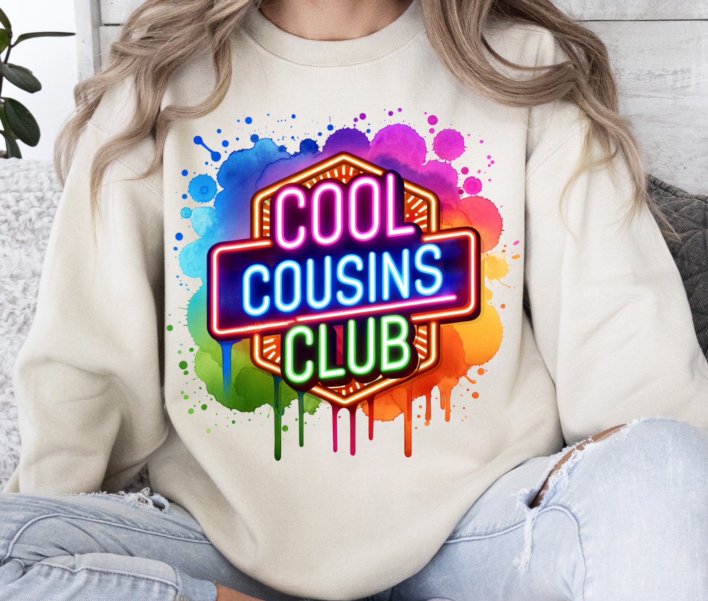 Cool Cousins Crew Png, Sublimation Design, Colorful Neon Png, Kids Png ...