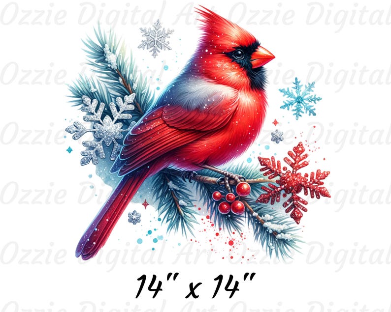 Red Cardinal Png, Sublimation Design, Winter Bird Png, Merry Christmas ...