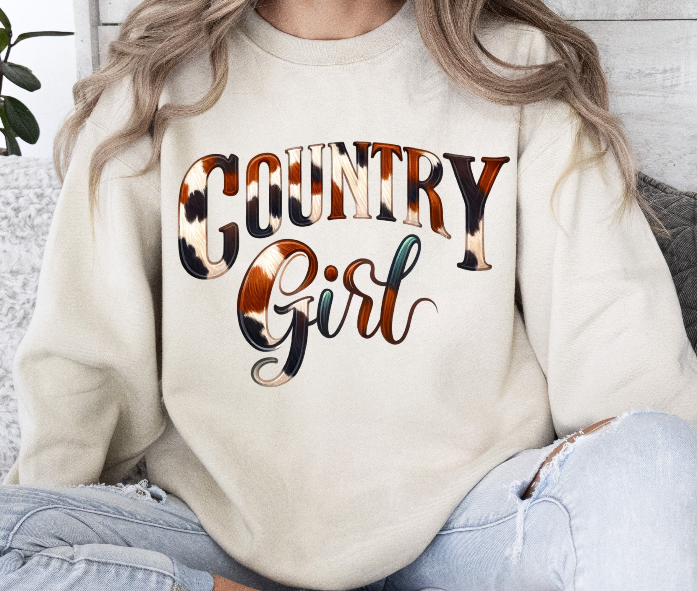 Country Girl Png, Sublimation Design, Cowhide Png, Farm Girl Png ...