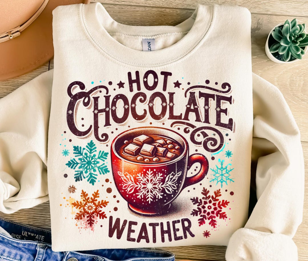 Hot Chocolate Weather Png, Sublimation Design, Merry Christmas Png ...