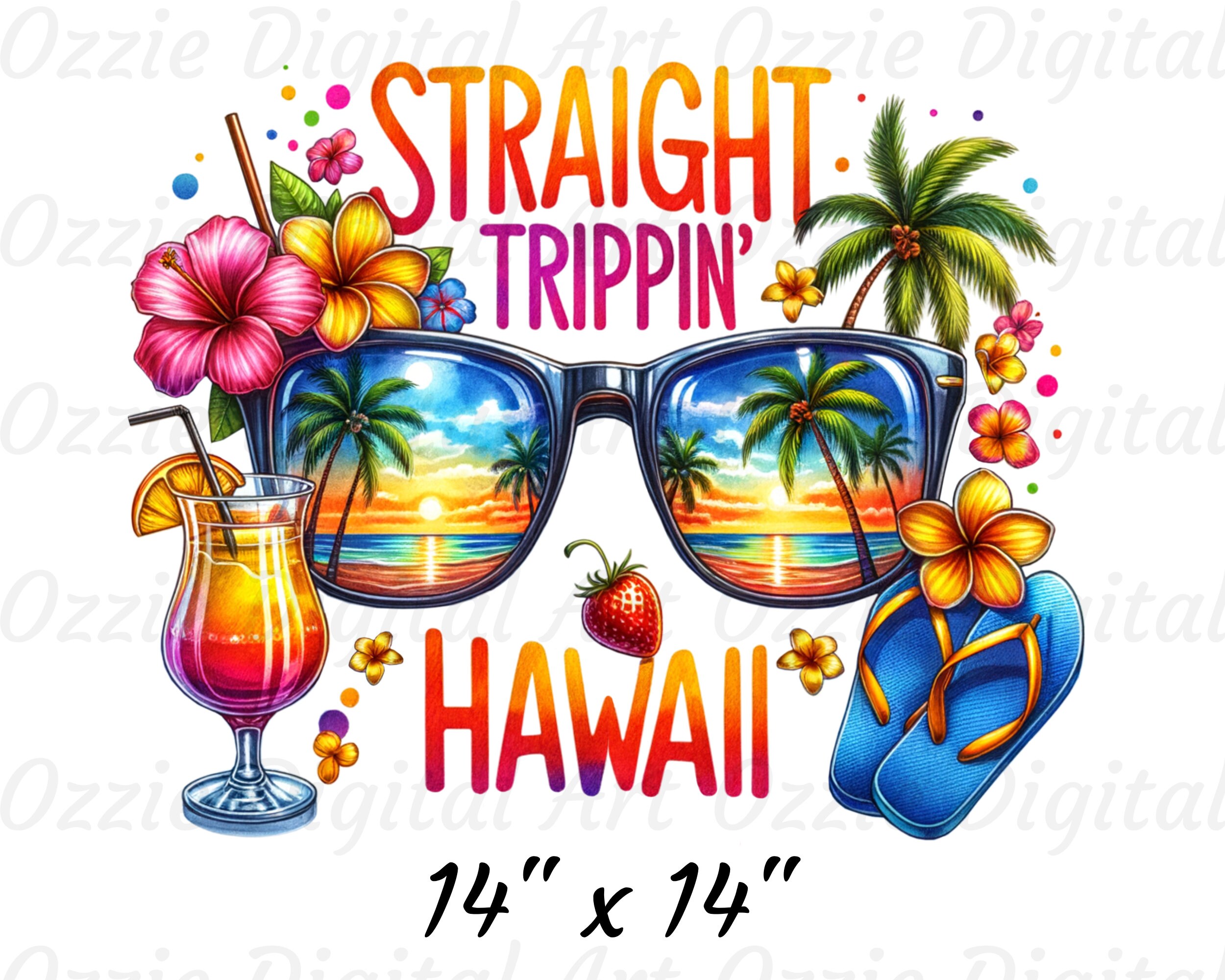 Straight Trippin' Hawaii Png, Sublimation Design, Vacation Png, Travel ...