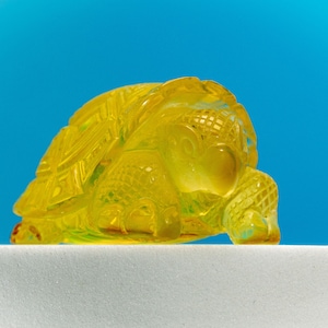 Turtle Figurine From Amber Piece, Hand Carved Gemstone, Baltic Amber ...
