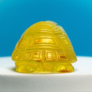 Turtle Figurine From Amber Piece, Hand Carved Gemstone, Baltic Amber ...