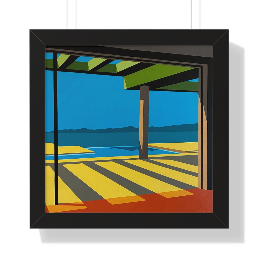 Modern Villa Square Framed 16x16 Art Poster. Modern Wall Art - Etsy