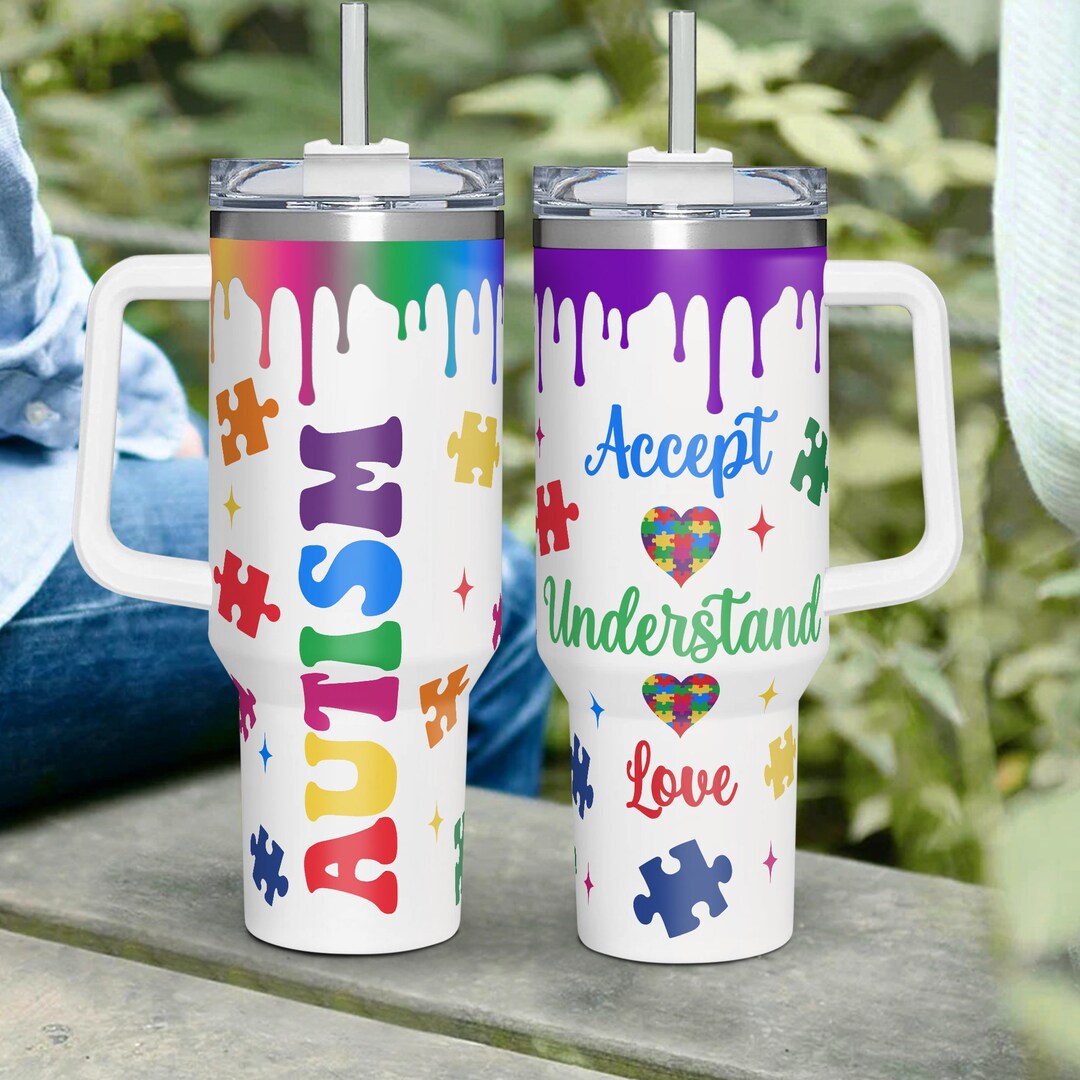 Autism Accept Understand Love 40oz Tumbler, Autism 40oz Tumbler, Autism ...