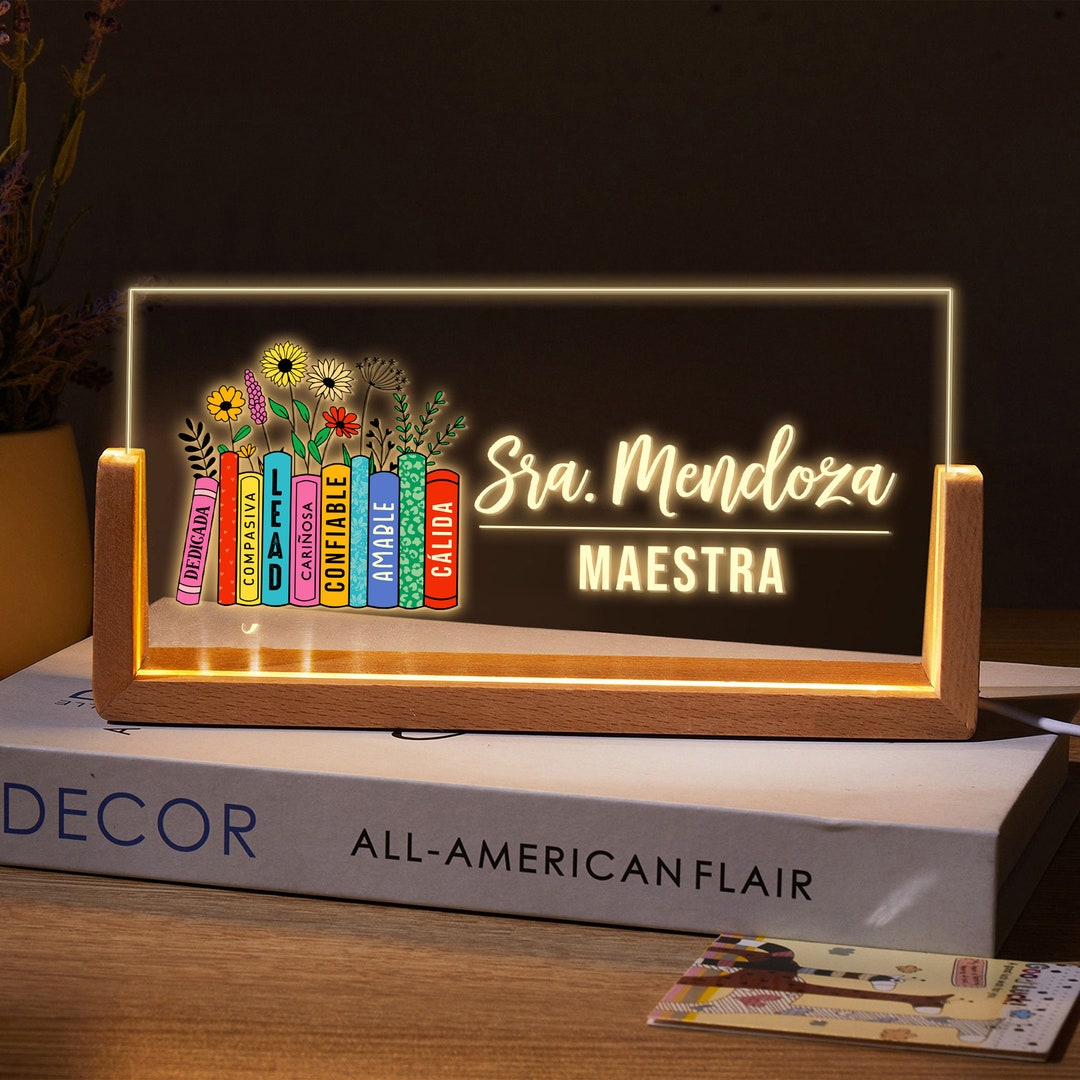 Spanish Teacher Desk Name Plate, Maestra Desk Sign, Teacher ...