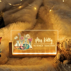 Science Lab Teacher Sign, Personalized Teacher Desk Name Plate ...