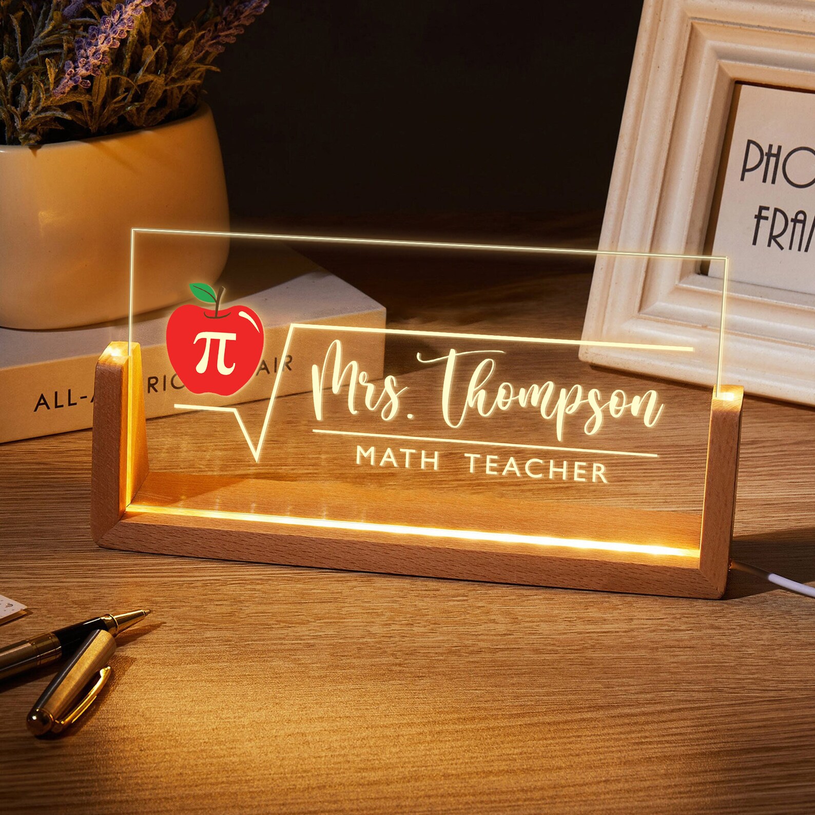 Personalized Math Teacher Name Desk Plate, Math Teacher Name Desk Plate ...