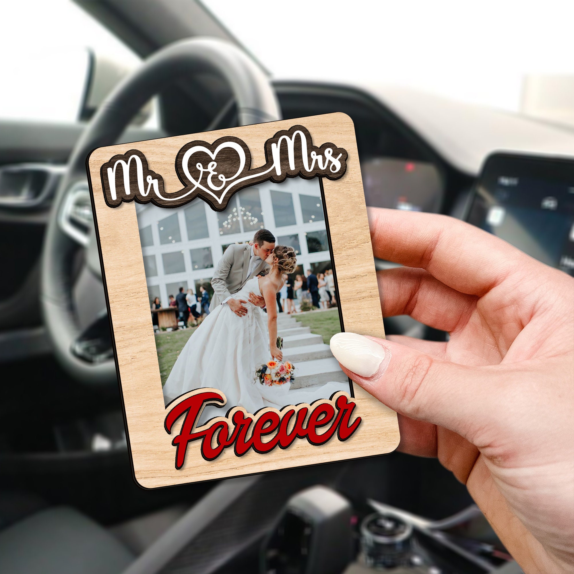 Mr and Mrs Car Visor Clip, Custom Photo Car Visor Clip, Picture Frame ...