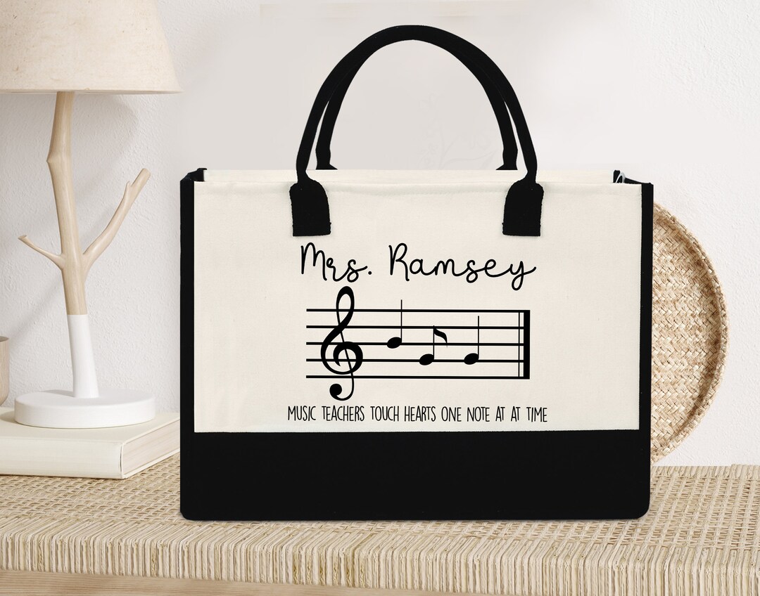 Personalized Music Teacher Tote Bag, Custom Music Bag, Piano Lesson Bag ...