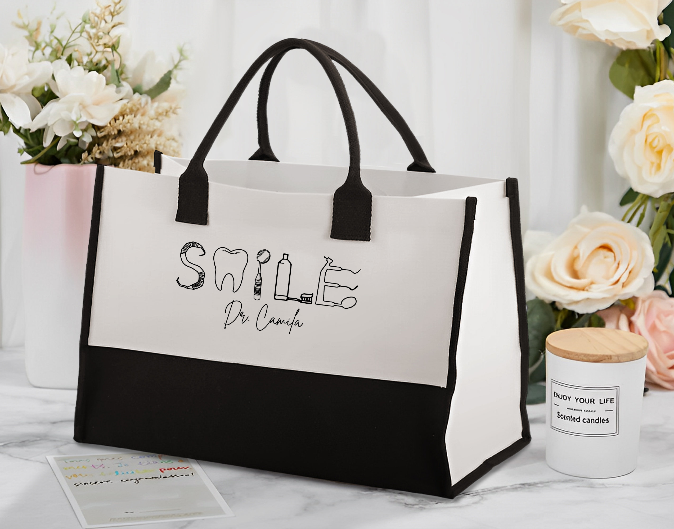 Personalized Dental Tote Bag, Dental Student Gift, Dentist Tote Bag ...