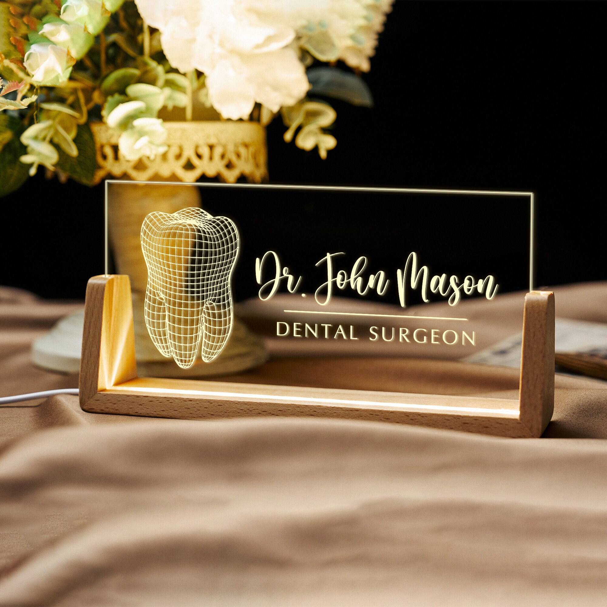 Dental Surgeon Desk Name Plate, Dentist Desk Sign,dentist Graduation ...