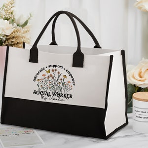 Social Work Tote Bag, Social Worker Gift, Social Worker Rainbow ...