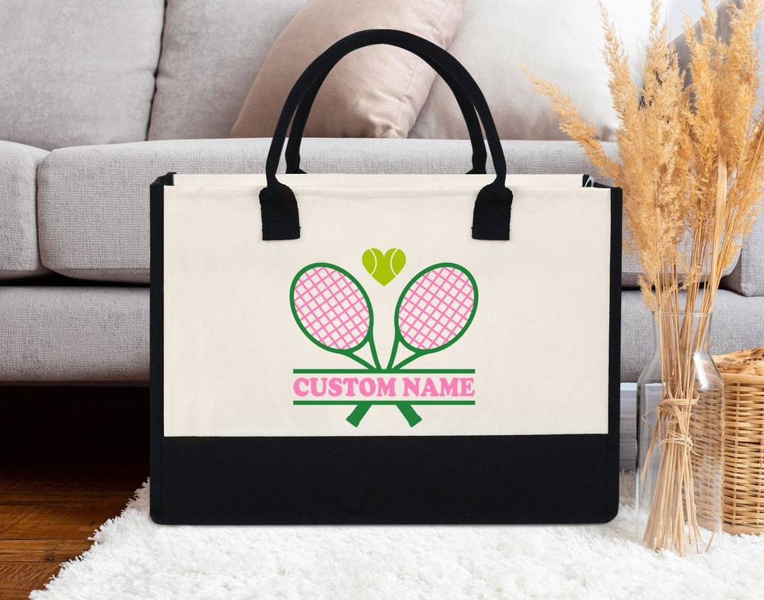 Personalized Tennis Tote Bag, Custom Tennis Tote Bag, Tennis Sport Gift ...