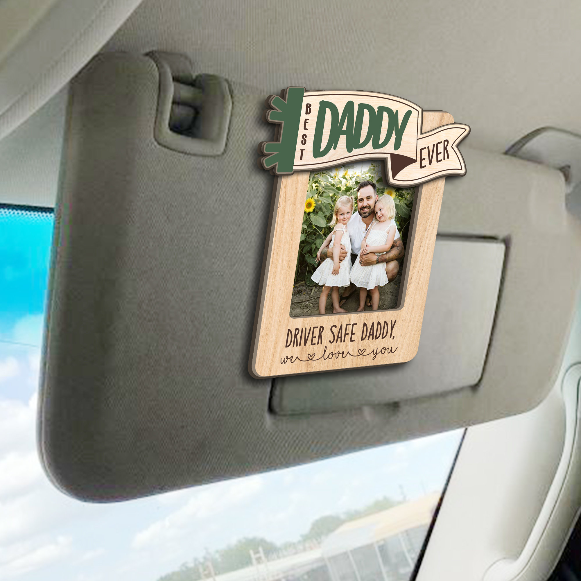 Father's Day Gift, Custom Photo Car Visor Clip, Picture Frame, Gift for ...
