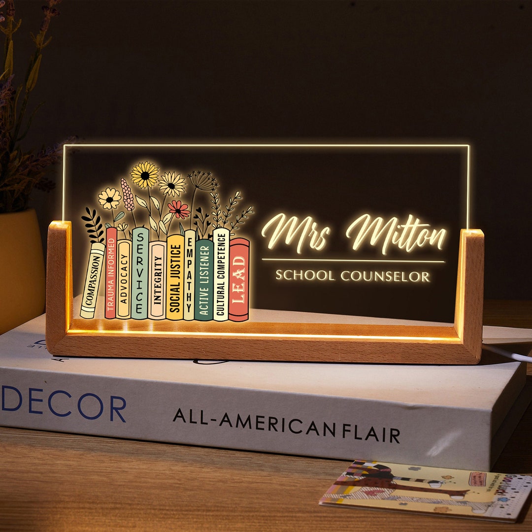 School Counselor Desk Name Plate, Counselor Desk Sign, Mental Health ...