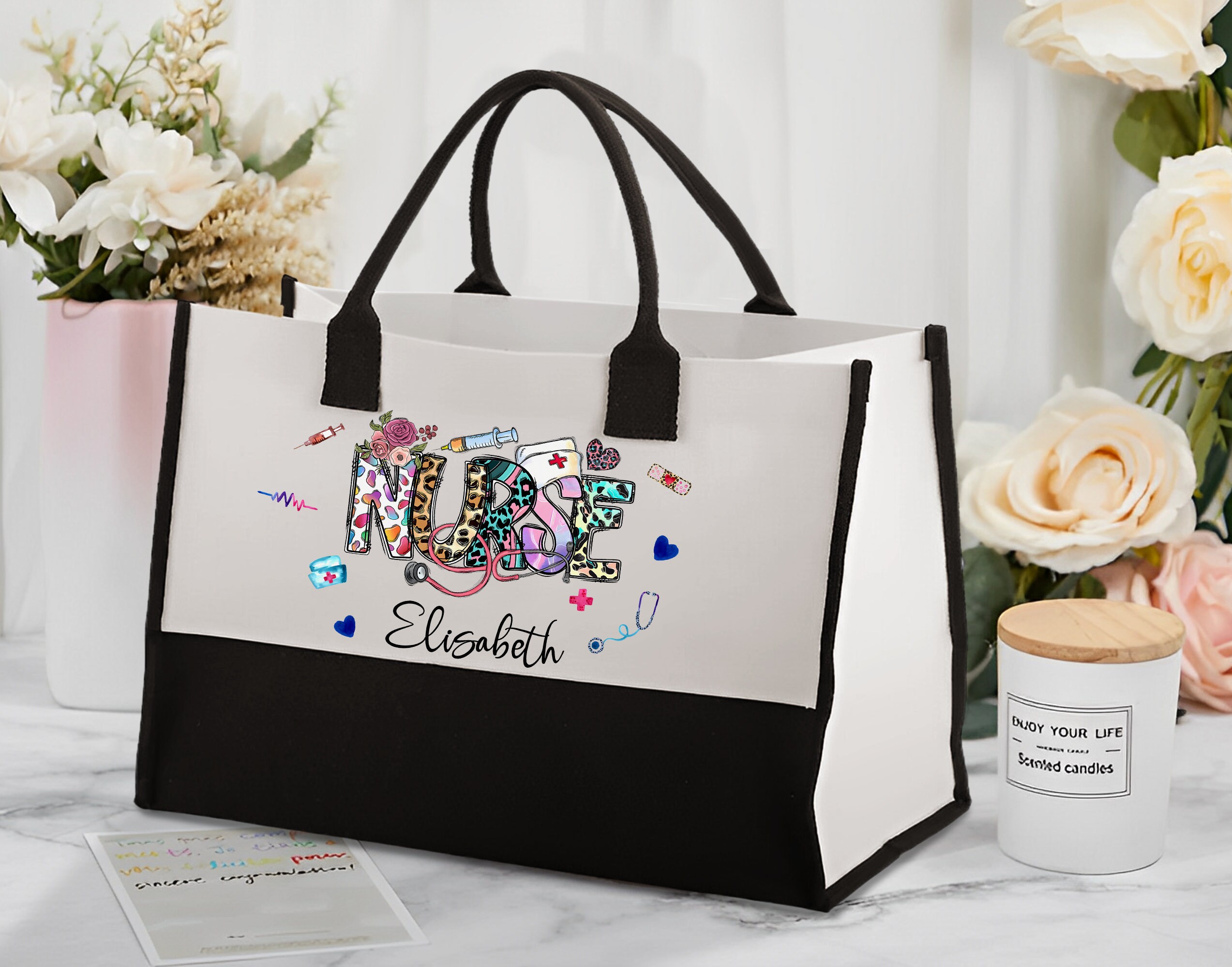 Custom Nurse Tote Bag, Personalized Nurse Tote Bag, Gift for Nurse ...