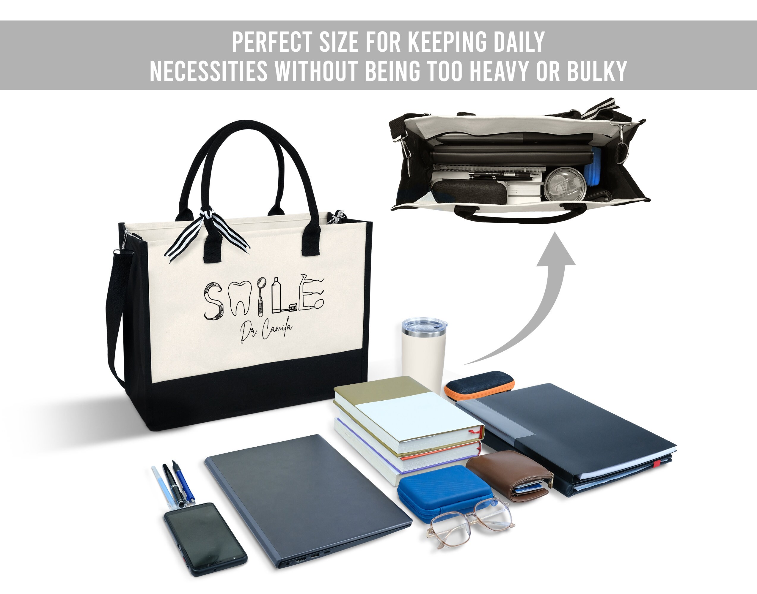 Personalized Dental Tote Bag, Dental Student Gift, Dentist Tote Bag ...