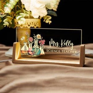 Science Lab Teacher Sign, Personalized Teacher Desk Name Plate ...