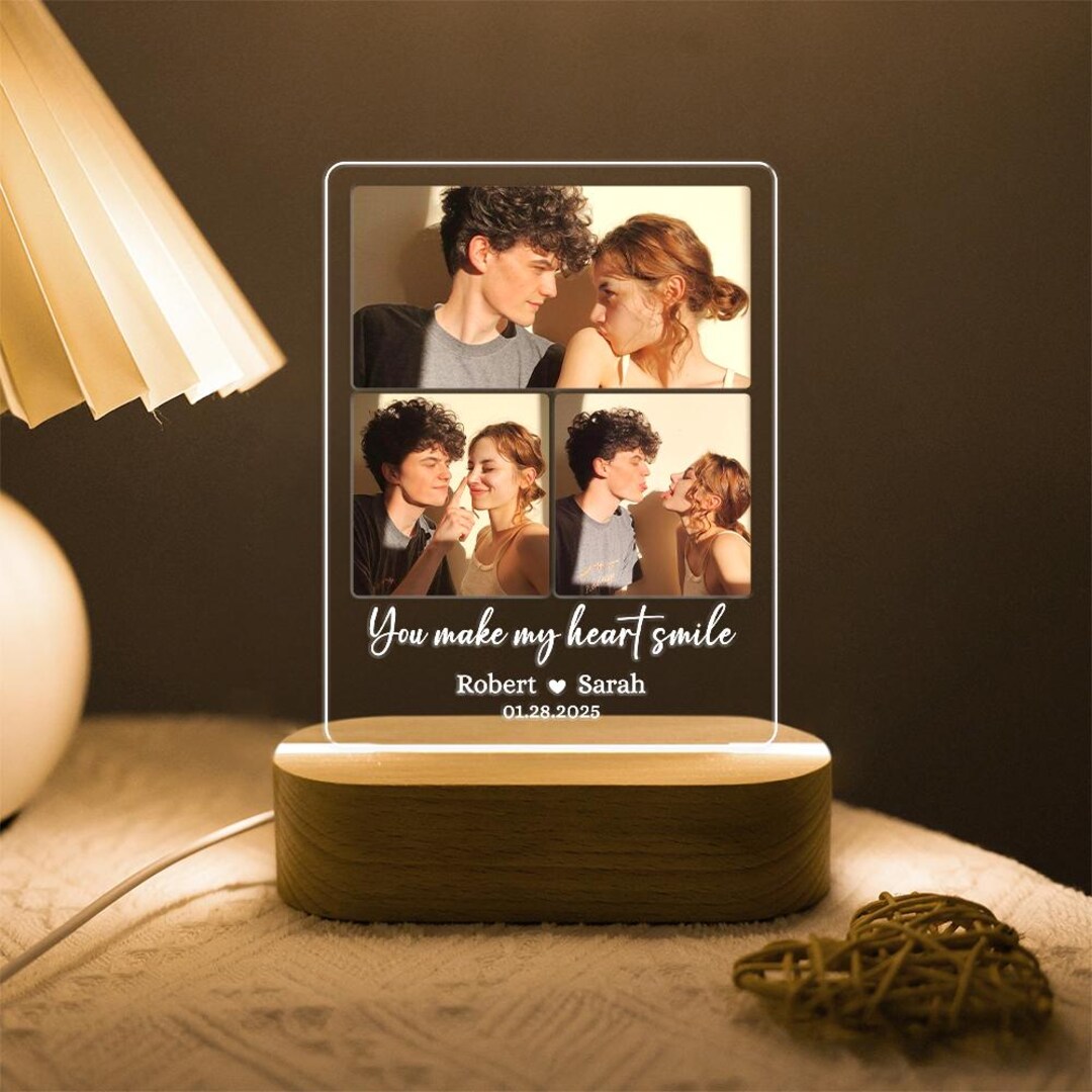 Personalized Photo Night Light Plaque,couple Photo Lamp,custom Acrylic ...