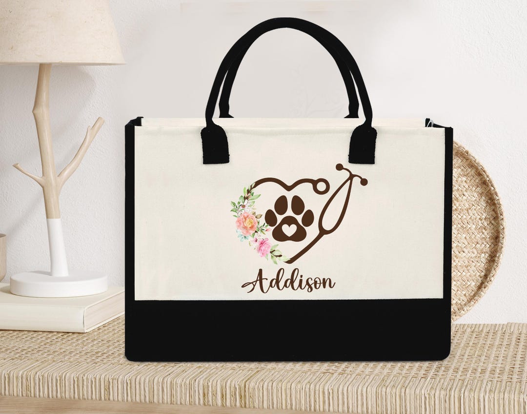 Personalized Vet Tech Tote Bag, Gift for Veterinary Technician, Vet ...