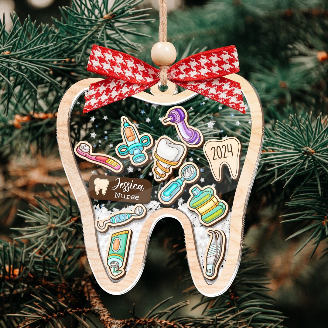 Personalized Dentist Tooth Ornament, Dental Hygiene Gifts, Dental ...