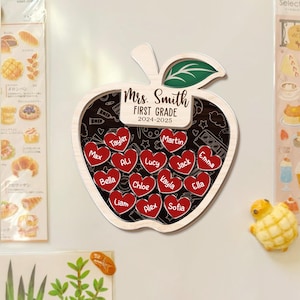 Personalized Teacher Apple Magnet, Thank You Teacher Gifts, End of Year ...