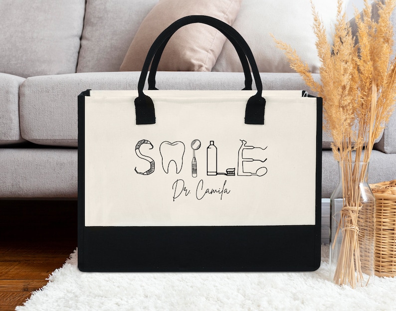 Personalized Dental Tote Bag, Dental Student Gift, Dentist Tote Bag ...