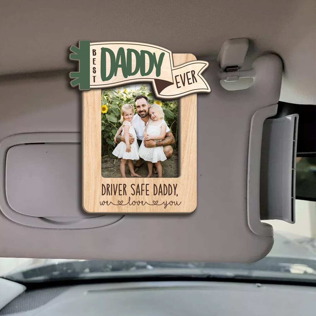Father's Day Gift, Custom Photo Car Visor Clip, Picture Frame, Gift for ...