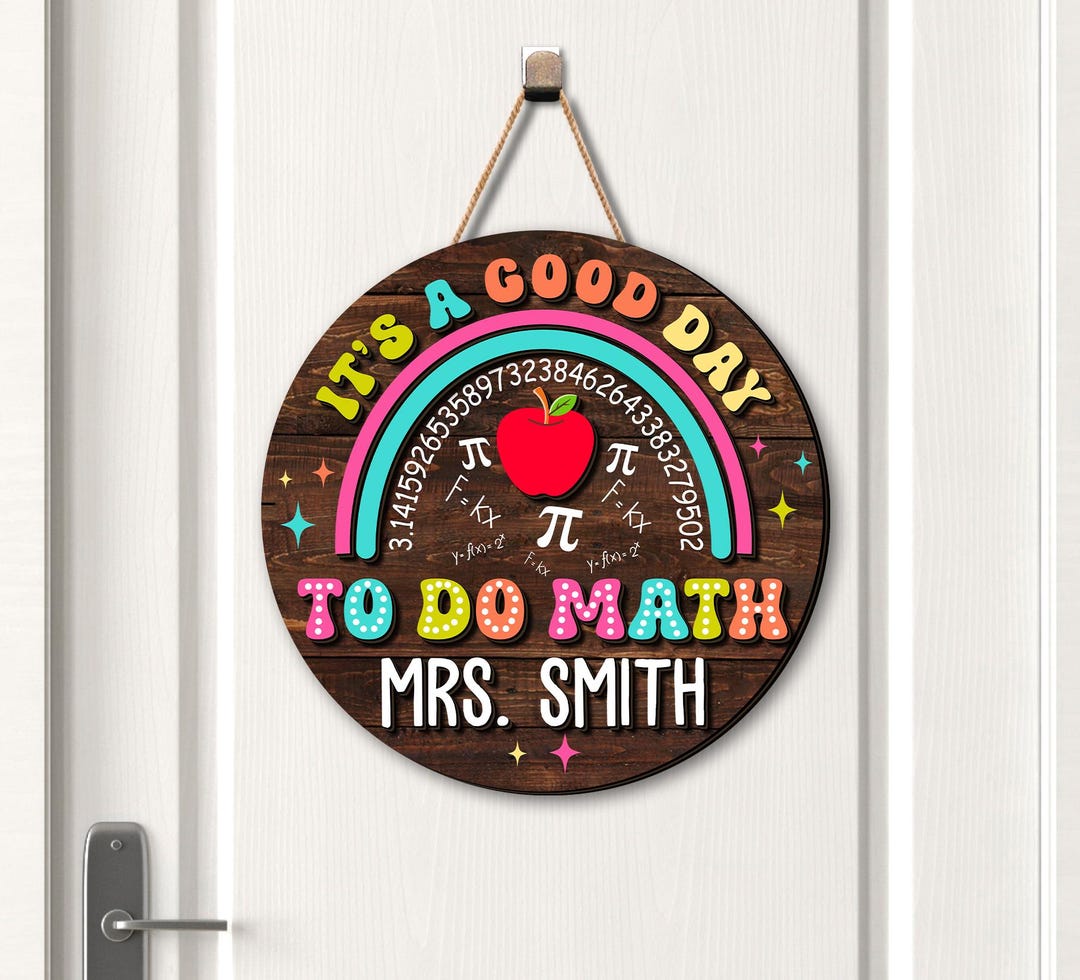 Personalized 3D Mathematic Teacher Sign, Back to School Gift, Math ...