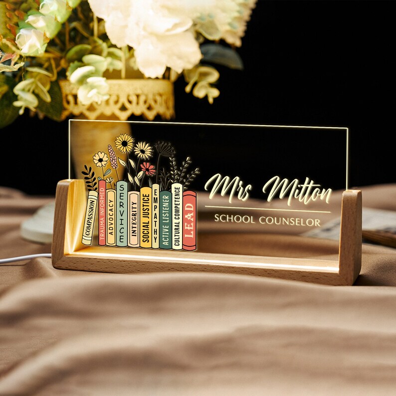 School Counselor Desk Name Plate, Counselor Desk Sign, Mental Health ...