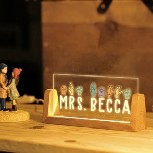 ASL Teacher Gift, Sign Language Gift, Teacher Name Sign, Teacher ...