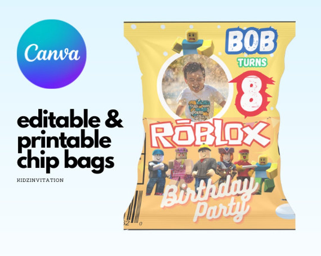 Roblox Chip Bags Editable Instant Canva Download Favor Bags - Etsy UK