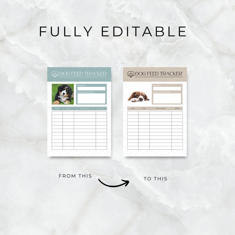 Dog Feeding Tracker, Pet Food Checklist, Food Reminder, to Do List, Am ...