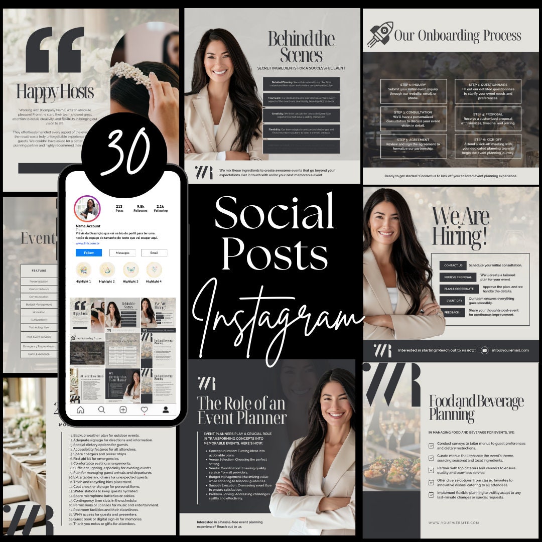 Instagram Templates for Event Planners, Party Planner Social Media ...