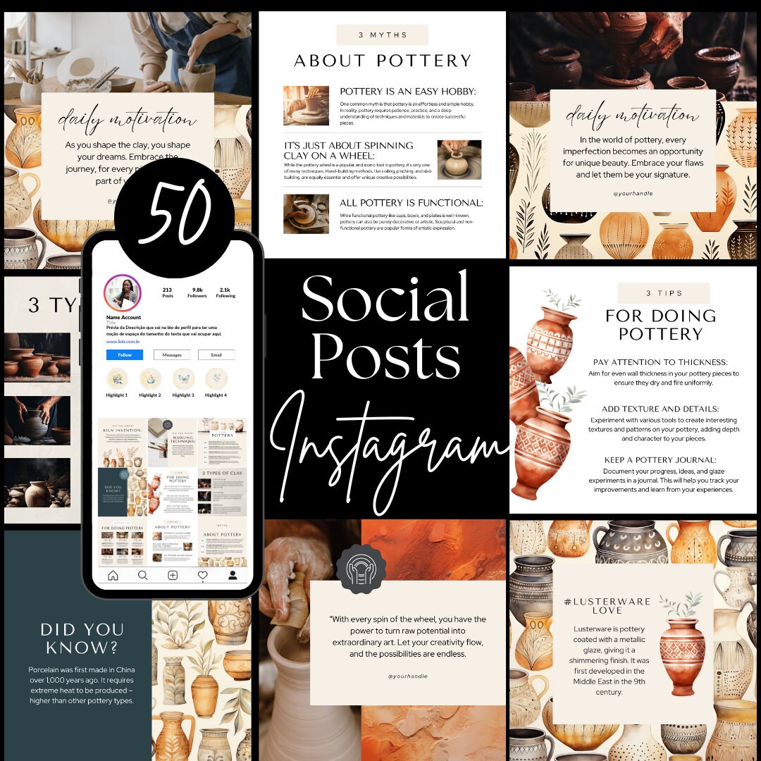 Social Media Posts for Pottery, Instagram Posts for Potters, Clay IG ...