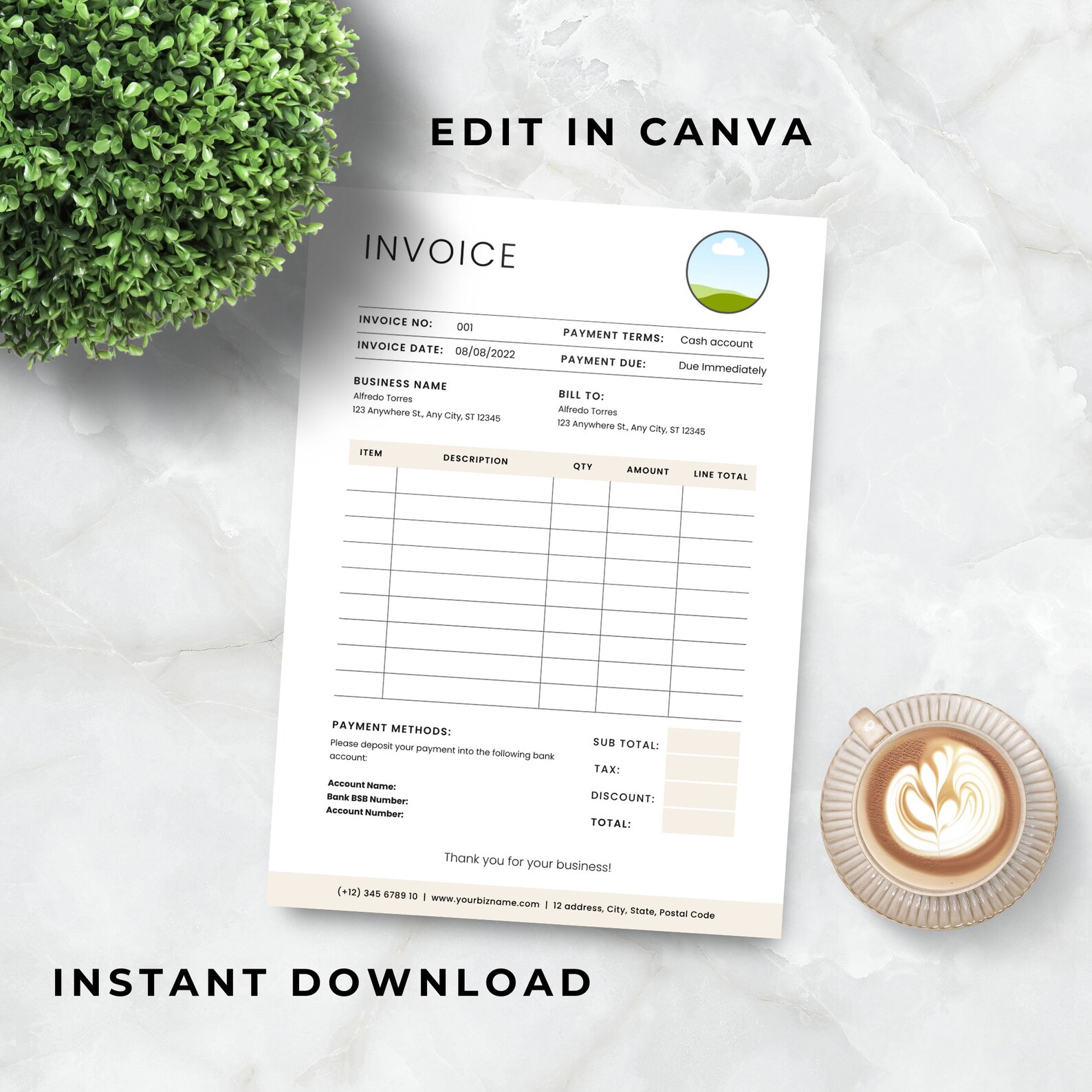 Editable Quote and Invoice, Quotation Invoice Template, Instant ...