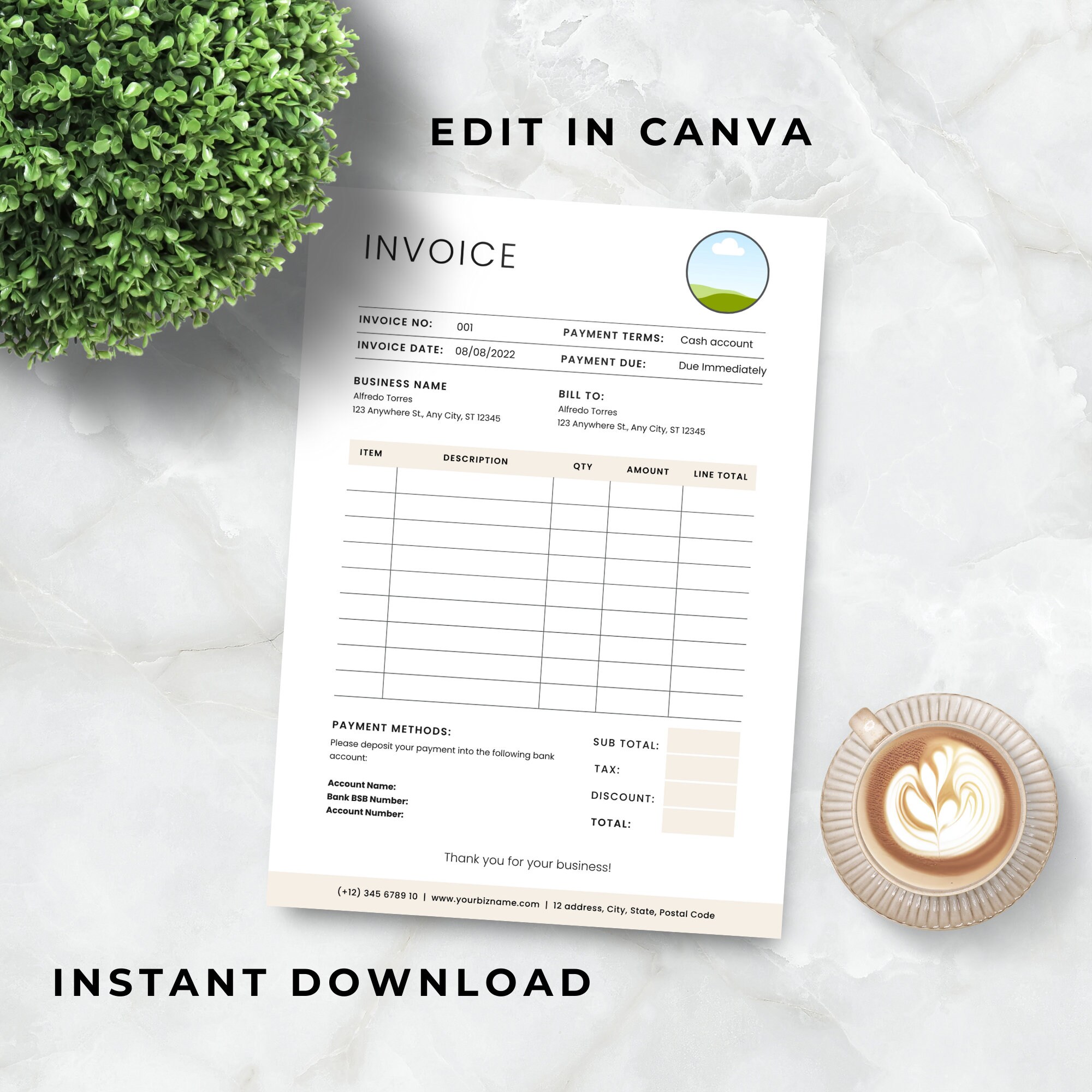 Editable Quote and Invoice, Quotation Invoice Template, Instant ...