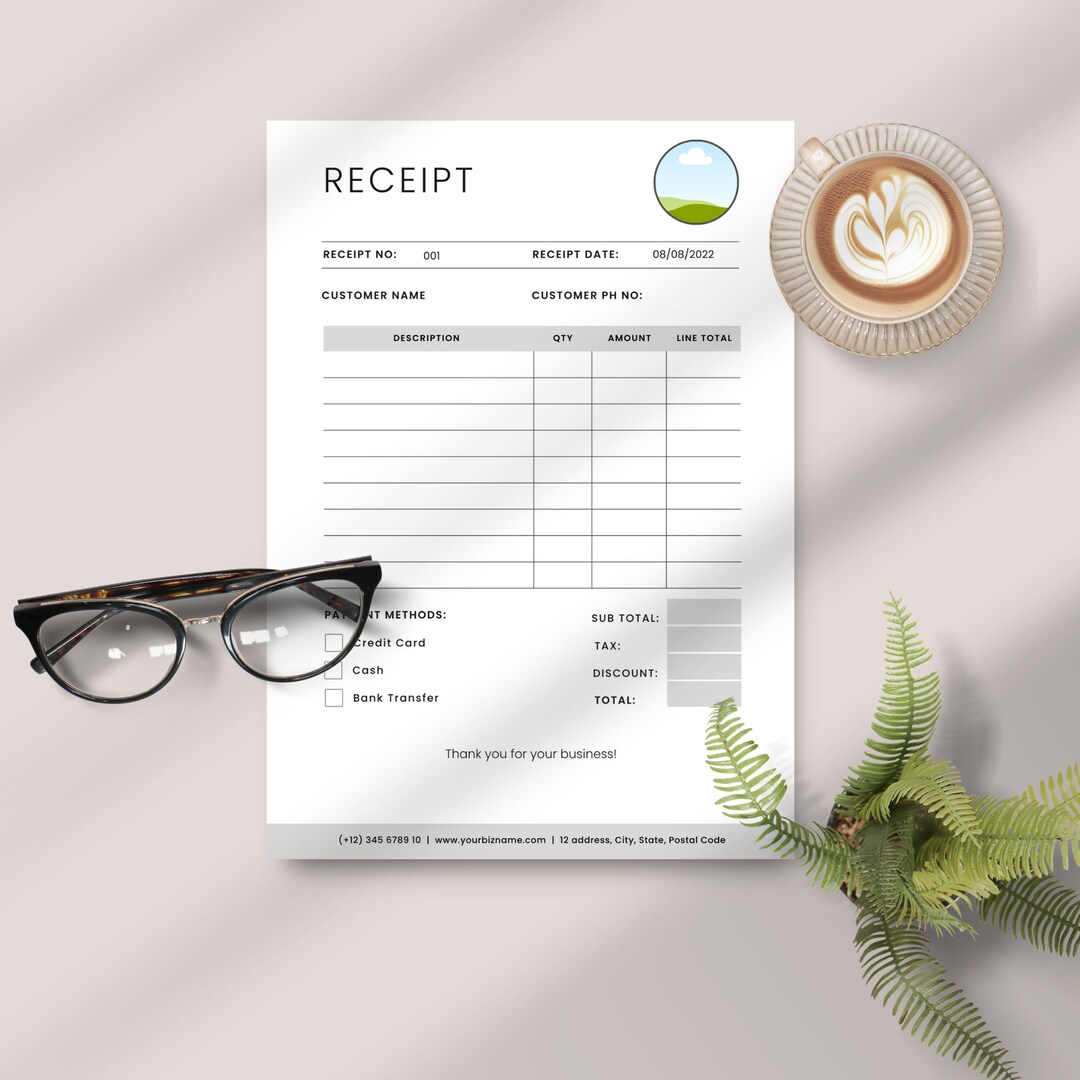 Printable Small Business Receipt, Customer Forms, EDITABLE Canva ...