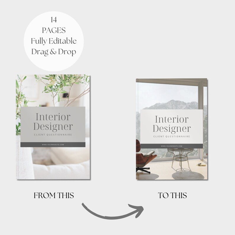 Interior Design Client Questionnaire, Fully Editable, Canva Template ...