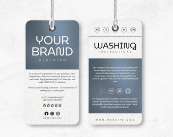 Clothing Tag Canva Template, Hang Tags, Clothing Card Labels, Small ...