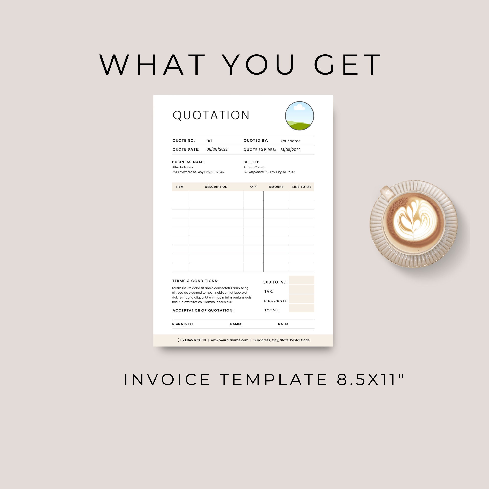Quotation Form Template, EDITABLE Canva Quote Form, Small Business ...