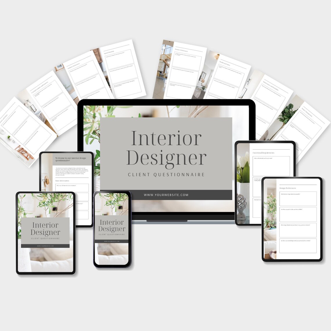 Interior Design Client Questionnaire, Fully Editable, Canva Template ...