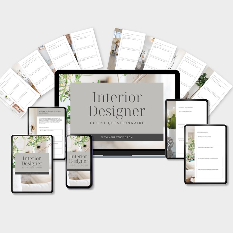 Interior Design Client Questionnaire, Fully Editable, Canva Template ...